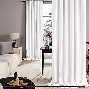 Deconovo White Curtains 84 Inches Long - Full Blackout Curtains for Bedroom, Soundproof White Curtains, Blackout Tab Top Window Curtains (52W x 84L Inch, Pure White, 2 Panels)