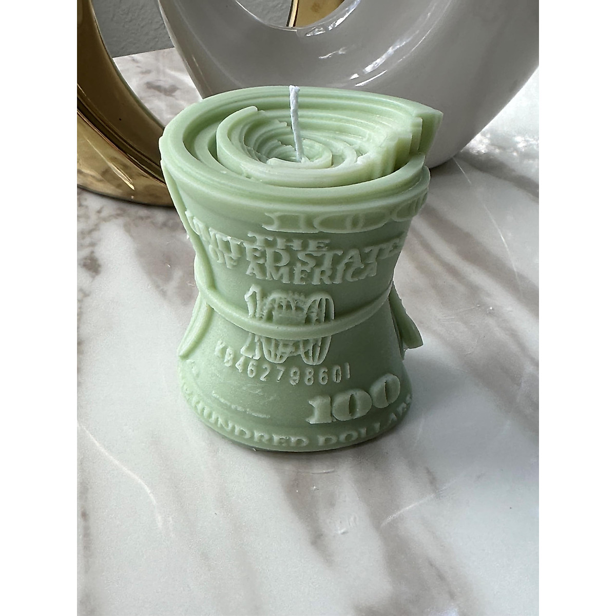 100 Dollar Bill/Money Candle, Natural Soy wax/Beeswax, Decorative Candle, Can be used as a Gift or home décor (No Fragrance)