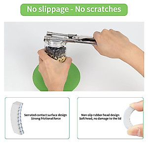 Jar Opener for Weak Hands+1 Rubber Gripper Pad Adjustable Stainless Steel Bottle Opener Jar Opener for Seniors with Arthritis Lid Opener Jar Cap Opener with No Slip Grip for Kitchen Canning Tools