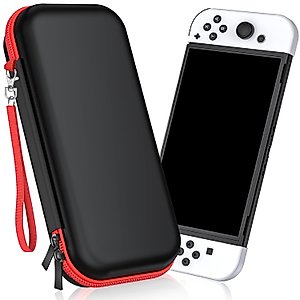 Switch Case, Switch Carrying Case Compatible with Nintendo Switch & Switch OLED Console, Portable Hard Shell Travel Storage Switch Carrying Case for Switch Accessories & Games, Switch Game Case Green