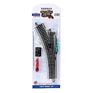 HO Scale Bachmann Trains Snap-Fit E-Z Track Remote Turnout - Left