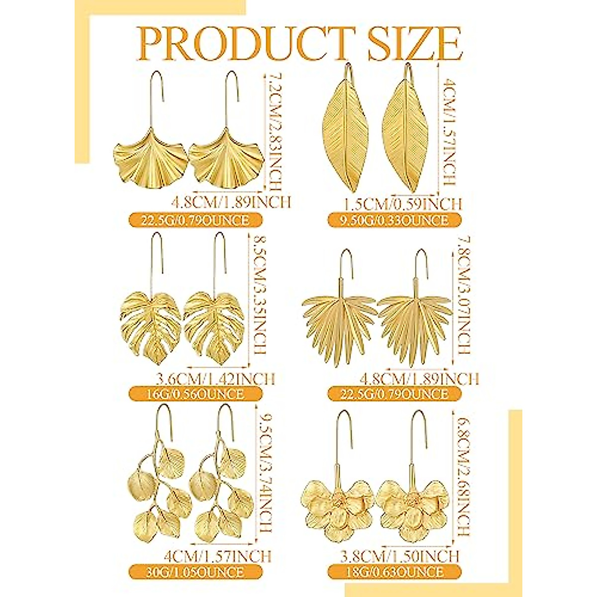 Glenmal 6 Pair Gold Threader Dangle Earrings Long Chain Threader Statement Drop Dangle Earrings Jewelry for Women(Stylish Style)