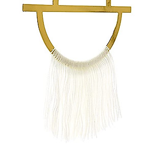 Main + Mesa Geometric Metal Wall Hanging with Tassel, Gold