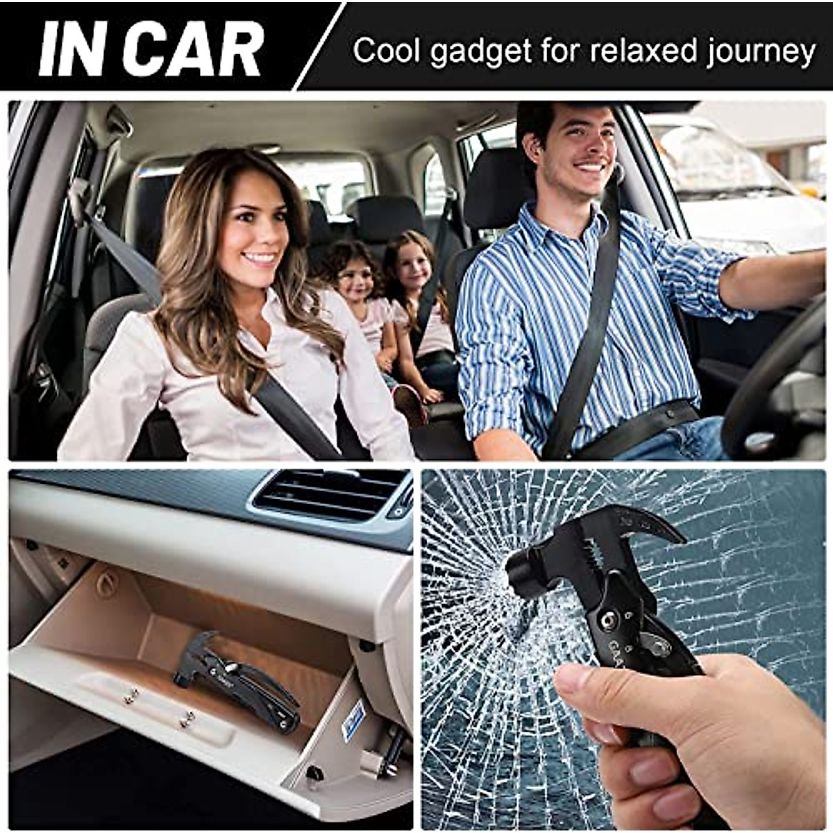 Multitool Camping Accessories, Stocking Stuffers for Men and Women, 12 in 1 Claw Hammer with Pliers Knife Saw, Screwdrivers Bottle Opener, Outdoor activities