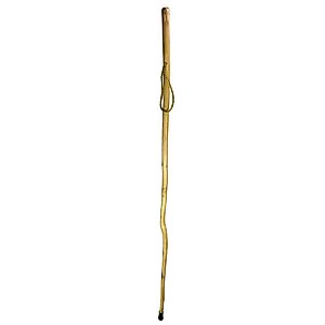 SE Natural Wood Walking Stick with Steel Spike and Metal-Reinforced Tip Cover, 50" - WS632-50