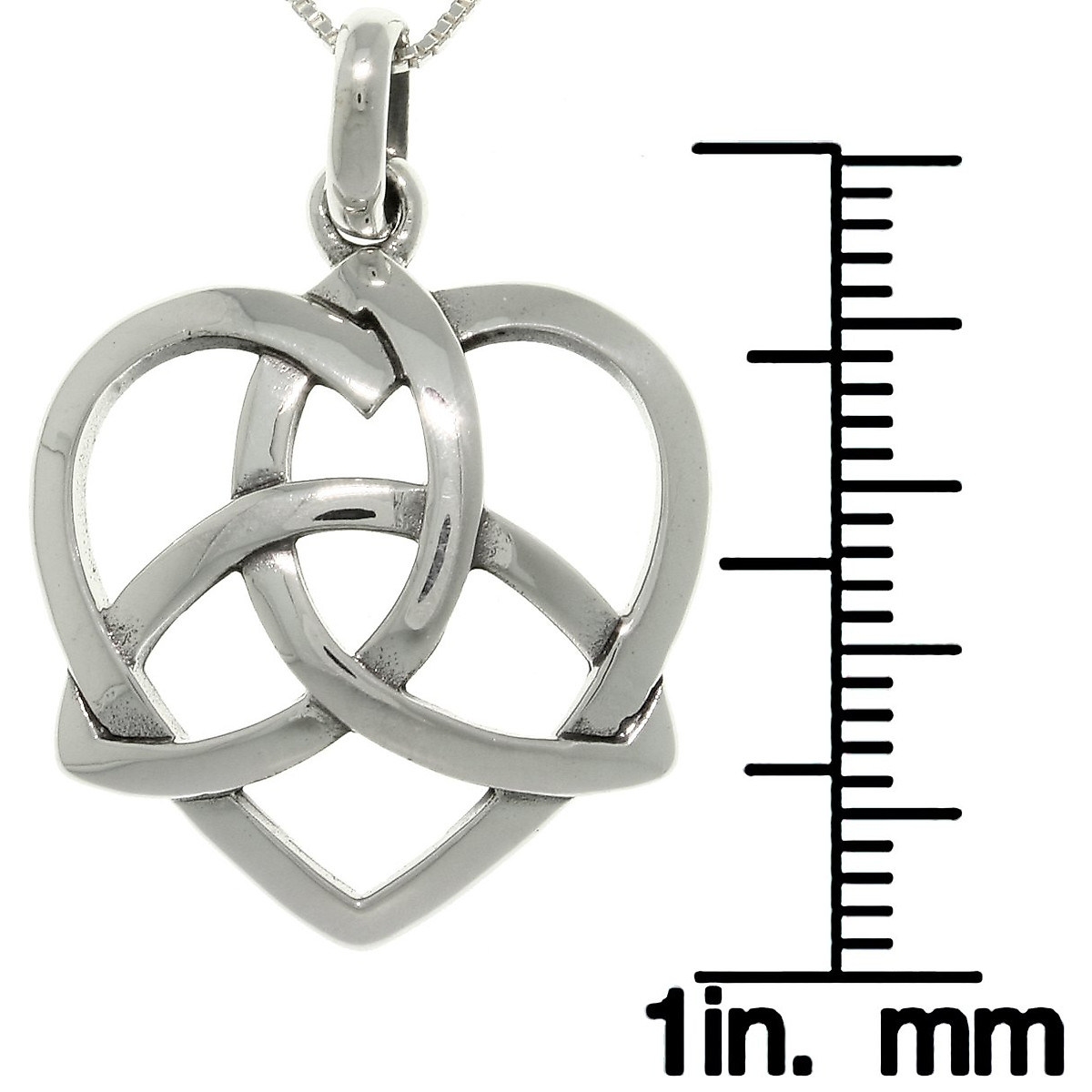 Jewelry Trends Celtic Trinity Heart Sterling Silver Pendant Necklace 18"