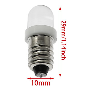 10PCS 0.2W 6V E10 Mini Led Bulb, Miniature Screw Base Light Bulbs LED Indicator for Home Experiment Circuit Electrical Test Accessories