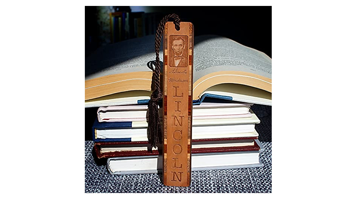 President Lincoln Engraved Wooden Bookmark - Made in USA
