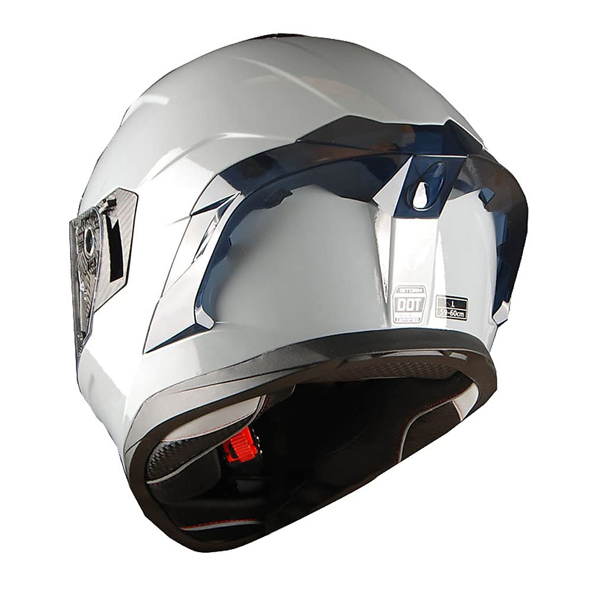 1Storm Motorcycle Full Face Helmet DOT Adults Street Bike Dual Visor Sun Inner Shield Anti Fog Pinlock Shield : Cement Grey
