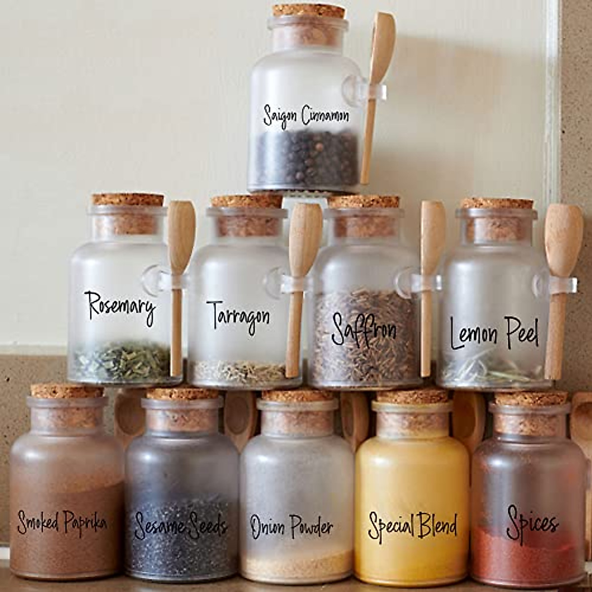 276 Pcs Clear Pantry Labels Set with 125pcs Blank Labels, DIY Food Label Sticker, Water Resistant & Oil Resistant, Pantry Labels for Food Containers, Jars for Flour, Sugar, Oat(Size:401pcs)