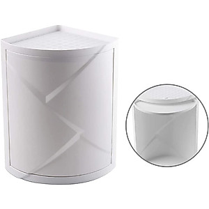 bretoes Multifunction Bathroom Kitchen Corner Locker Cosmetic Storage Rack Cabinet Storage Shelf Rotating Triangle Shelf (Single Layer)