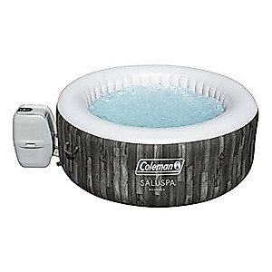 Coleman SaluSpa 71" x 26" AirJet Inflatable Hot Tub, 2-4 Person - Bahamas Natural Wood Print