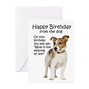 CafePress Jack Russell Birthday Cards Folded Greeting Card Glossy
