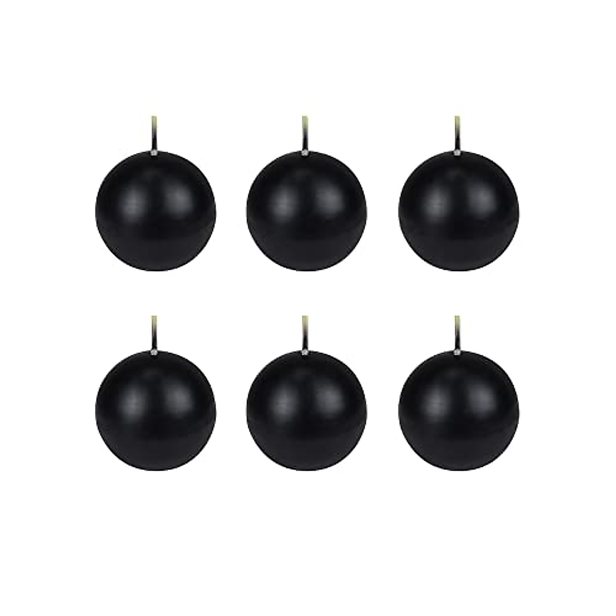 Zest Candle 6-Piece Ball Candles, 3-Inch, Black