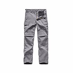 BACKBONE Mens Casual Street Fashion Camo Cargo Pants Army Combat Military BDU Pants Work Hunt Pants (Size 38, Grey - Ripstop)