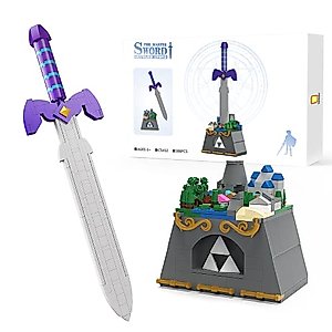 Xunsan Master Sword Building Kit, Micro Hyrule Castle Building Toys, Perfect BOTW Building Décor Set, Detachable Desktop Decorations, Birthday Gifts for Kids Boys Ages 6+ (388 Pieces)