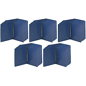 Smead Pressboard Report Cover - Metal Prong with Compressor - Side Fastener - 350 Sheets/3" Capacity - Letter - Dark Blue / 25 Pack