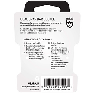 GEAR AID Dual Snap Bar Buckle, 1”, Black