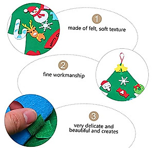 Toyvian 1 PC Felt Christmas Tree Felt Hanging Decoration Felt Christmas Tree Ornaments DIY Christmas Tree Set Kids Decor Christmas Gifts Christmas Decor Christmas Party Decoration Set 3D