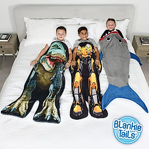 Blankie Tails - Dinosaur Wearable Blanket - Double Sided Dinosaur Blanket for Boys and Girl - Soft and Cozy Minky Fleece Dino Blanket, Dinosaur Toys, Gifts Premium Quality Fun Blanket for Kids (T Rex)