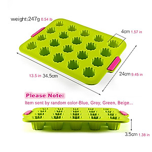 KeepingcooX® 20 Cavity Jelly Tray Gourmet Cannele Bordelais Mould, Mini Muffin Tin, Silicone Baking Pan for 20 canelés, Cold and Heat-Resistant, Non-Stick Cupcake Form, Random Color