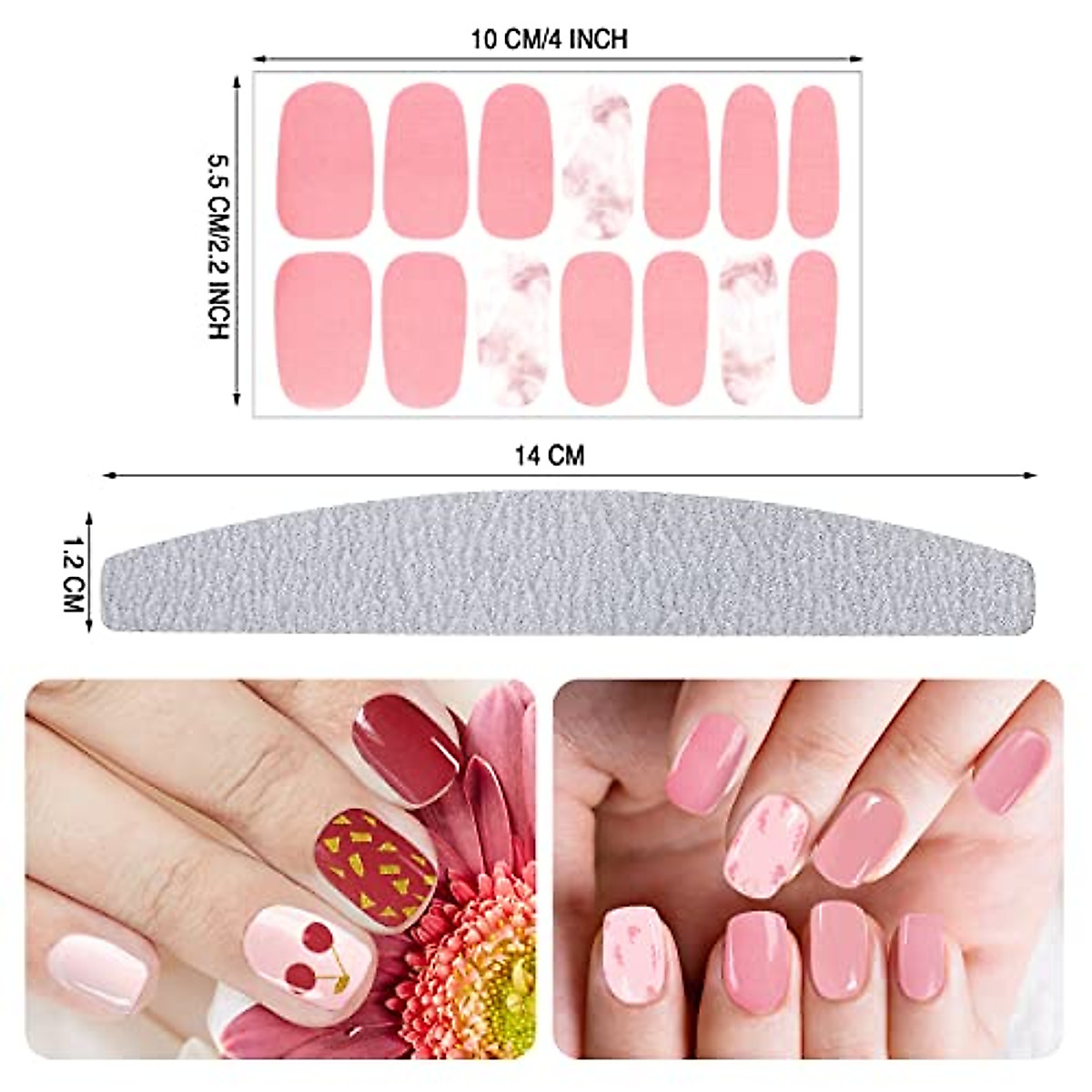 Maitys 560 Pieces Jamberry Nail Wraps Real Nail Polish Stickers Nail Wrap Nail Polish Strips Decals DIY Glitter Nail Adhesive Full Wraps Art Set with Nail File for Women Girls (Glitter Style)