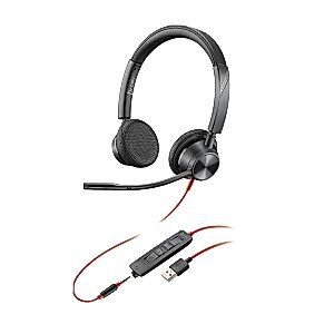Plantronics Poly Blackwire 3325 Microsoft USB-A & 3.5mm Wired Headset - 214016-101 (Renewed)
