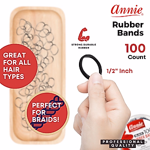 ANNIE 1000 RUBBER BANDS 1/2" #BLACK