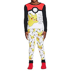 Pokemon Boys’ 6-Piece Snug-Fit Cotton Pajamas Set, Poke Treasure, 6