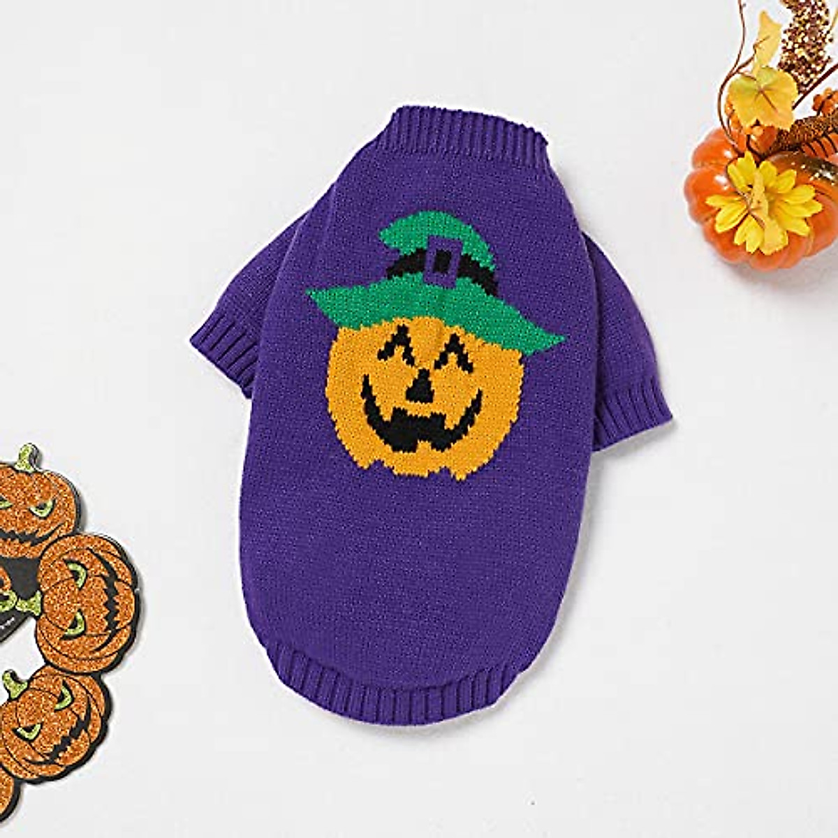 Sweaters Dog Winter Warm Clothes - Halloween Dog Sweater Soft Comfortable Pet Clothes Holiday Party for Cat and Puppy