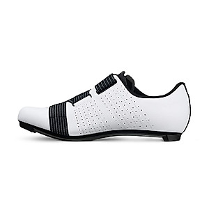 Fizik mens Tempo Powerstrap cycling footwear, White/Black, 11.5 US
