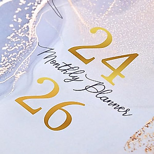 2024-2026 Monthly Planner/Calendar - Monthly Planner 2024-2026, Jul. 2024 - Jun. 2026, 8.5" x 11", 24-Month Planner with Pocket & Label, Thick Paper, Monthly Tabs, Twin-Wire Binding - Leaf Sand