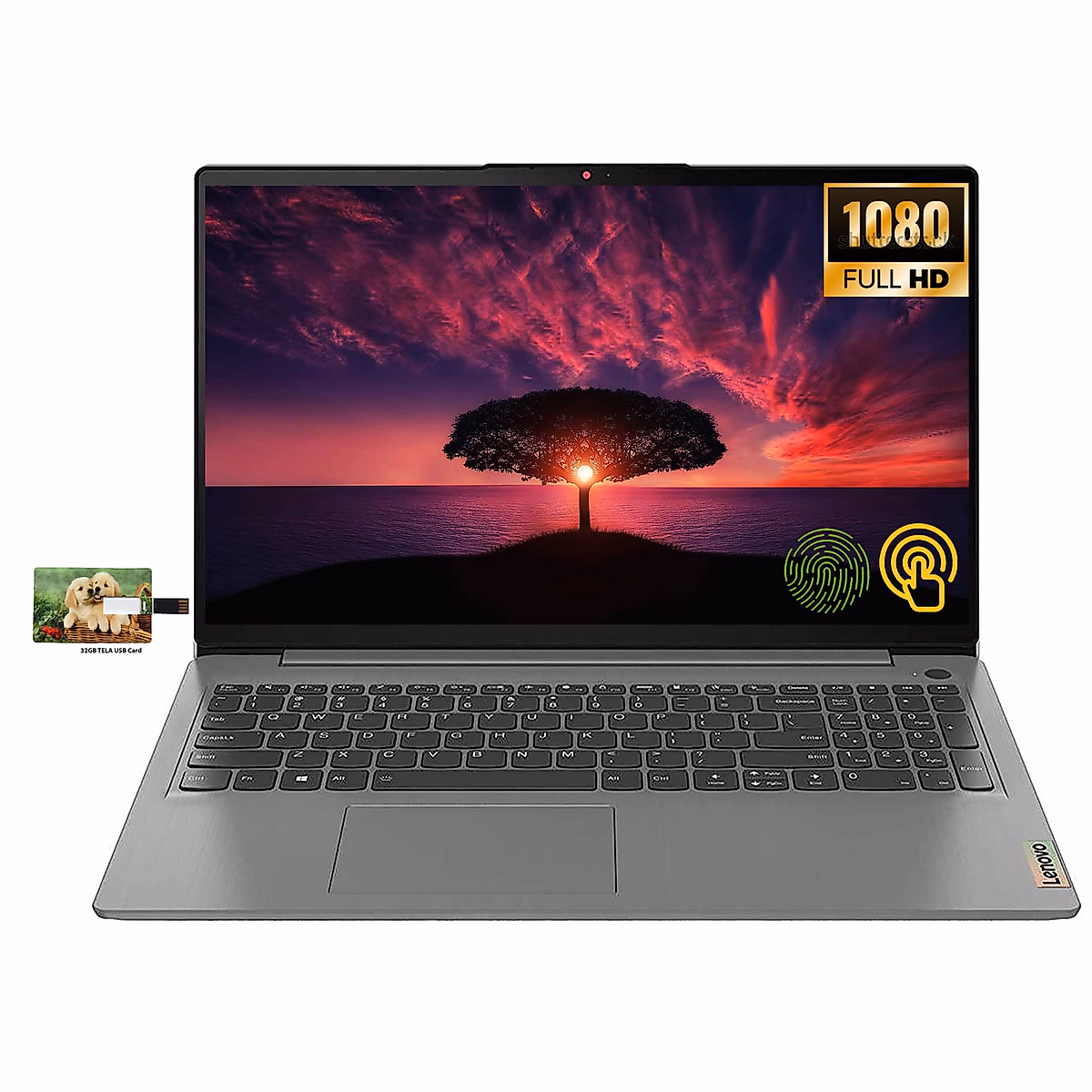 New Lenovo IdeaPad 3 Business Laptop, 15.6" FHD Touchscreen, Core i5-1135G7(Beat i7-1065G7), Windows 10 Pro, 12GB RAM 512GB SSD, 32GB Tela USB Card