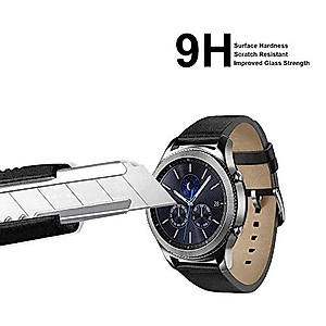 (2 Pack) Supershieldz Designed for Samsung Galaxy Watch (46mm) and Gear S3 Frontier Tempered Glass Screen Protector, Anti Scratch, Bubble Free