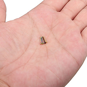 Ruifan 5PCS 22G Mix Color 316L Surgical Steel Nose Bone Studs Rings Pin Piercing Jewelry with 1.5mm Ball