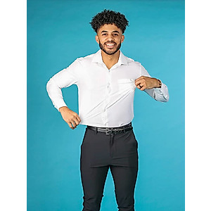 &COLLAR Slim Fit Long Sleeve Performance Men's Dress Shirt White XL