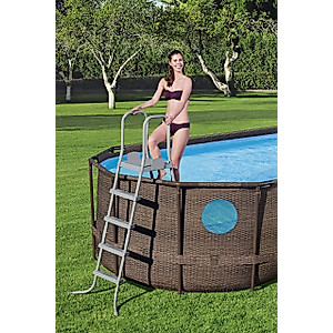 Bestway Flowclear Above Ground Swimming Pool Ladder 52” | Corrosion-Resistant Metal Frame with Heavy Duty Plastic Steps
