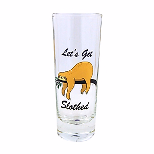 Let's Get Slothed Assorted Sloth Shot Glass Gift Set, Set of 4, 2 Ounces