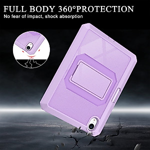 Soke for iPad Mini 6th Generation Case 2021 Released, with Built-in Screen Protector, Rugged Shockproof Full Protective Cover with Pencil Holder & Kickstand for Apple iPad Mini 6 8.3 Inch(Violet)