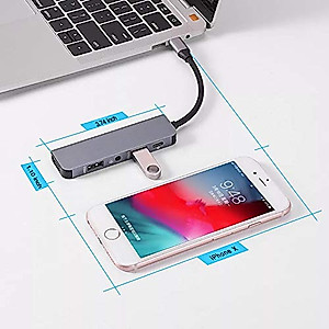 Type C 5 in 1 Hub to 4K HDMI, 2USB3.0Ports,MIC&Audio. Adapter, with PD3.0(100W) Charge