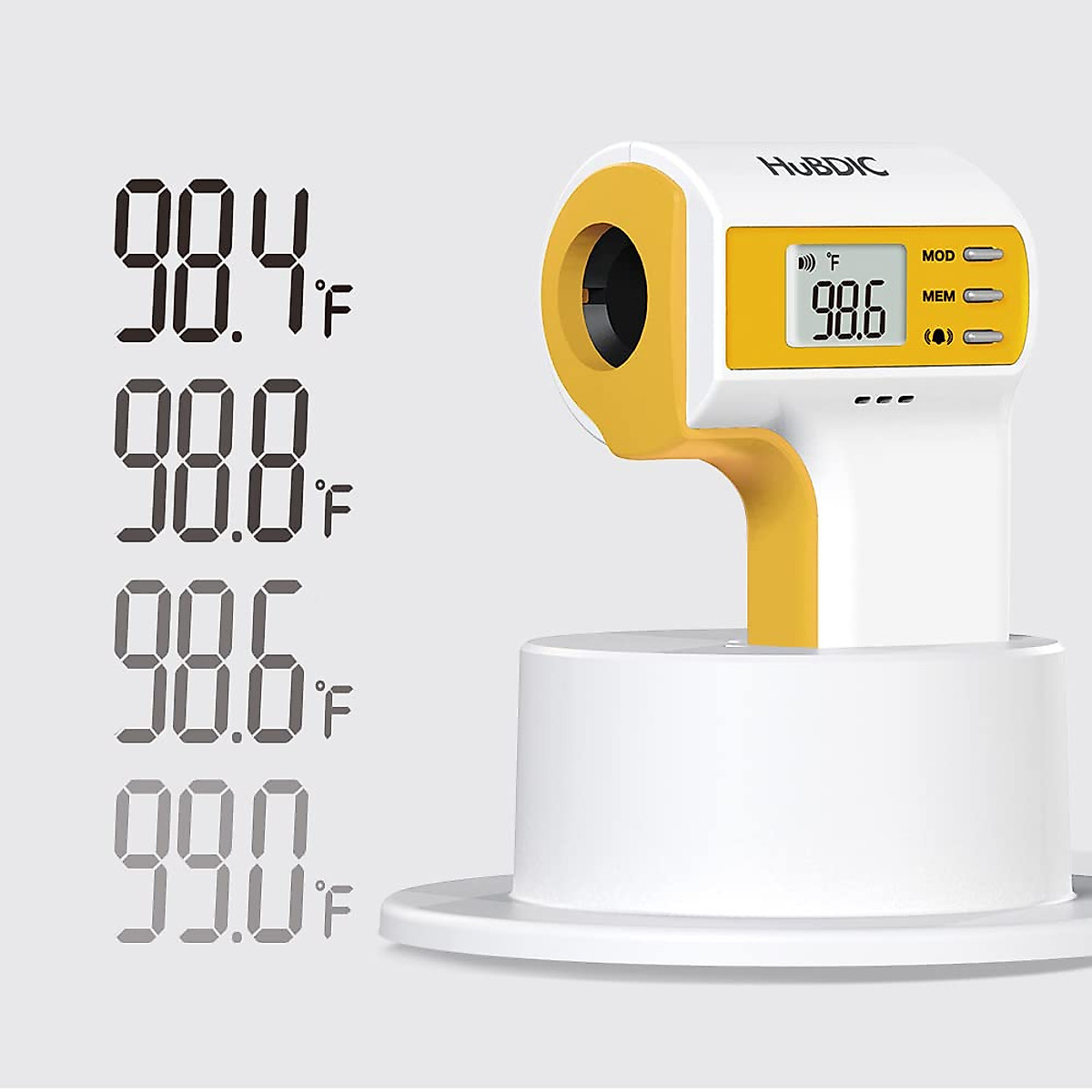 Medical Grade Infrared Non-Contact Forehead Thermometer, Digital Infrared Thermometer for Adults and Kids, Touchless Baby Thermometer, LCD Display and Memory Function (Yellow)