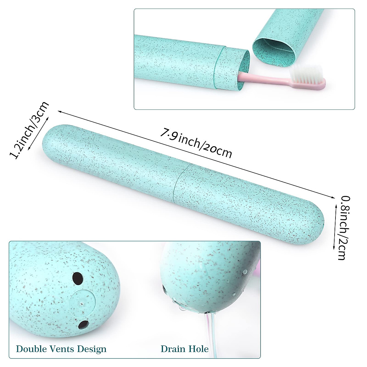 Hooqict 4 Pack Travel Toothbrush Case Portable Travel Toothbrush Holder Plastic Toothbrush Container Protector Cover for Traveling, Camping, Home, School, Business