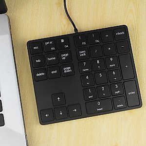 Qisan Numeric Keypad 34 Keys (30%) Mini Multifunctional Wired Number Keypad Black Magicforce | Number Pad for Laptop | Gaming Keypad for Pc | Laptop Accessories | Keypad for Computer-Black Magicforce