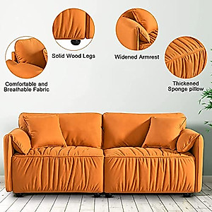 gefayluo 75.6" Modern Sofas Couches for Living Room, Loveseat Sofas & couches, Deep Seat Sofa Tufted Upholstered, Couches Furniture for Bedroom/Apartment Office, Easy Assembly