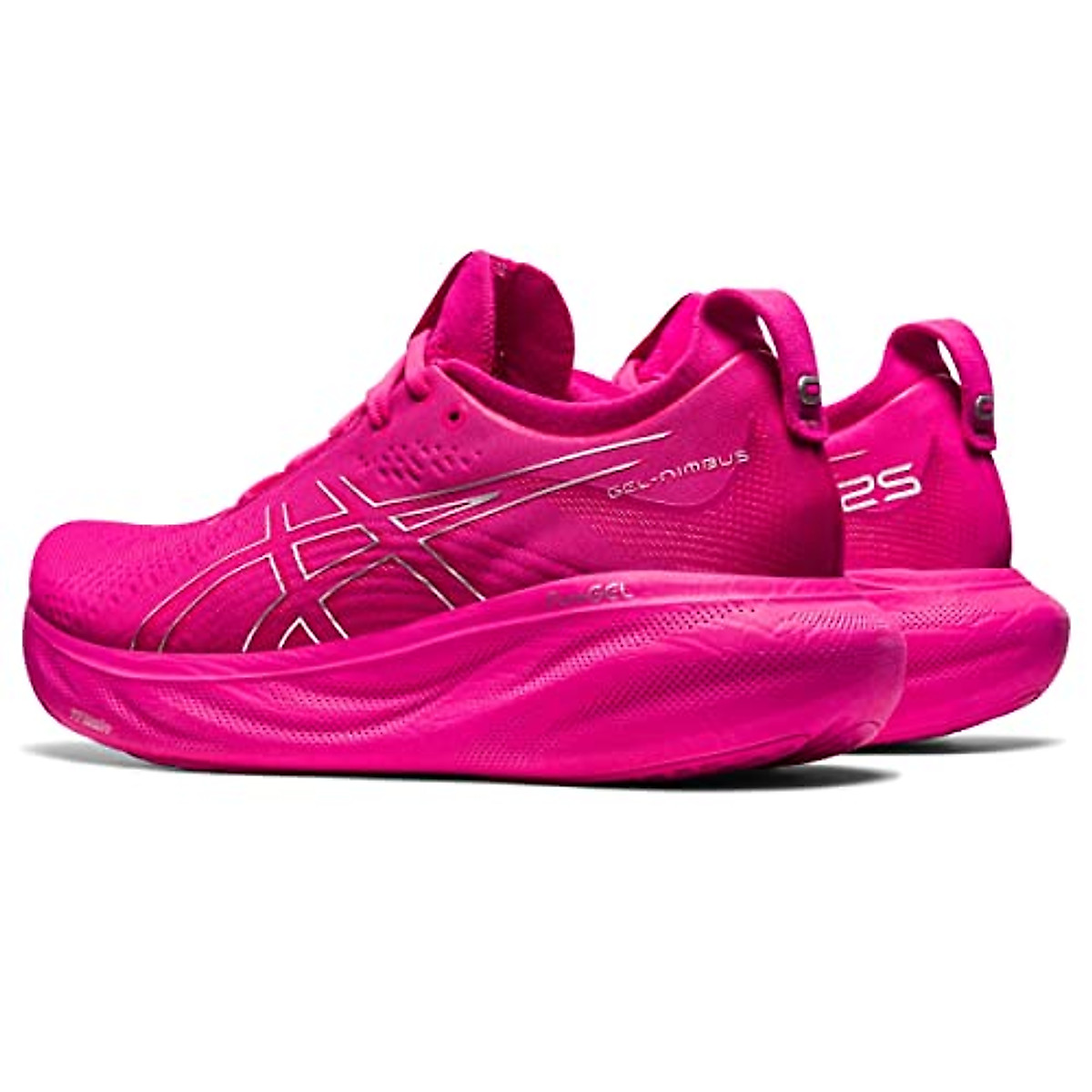 ASICS Women's Gel-Nimbus 25 Running Shoes, 9, Pink Rave/Pure Silver