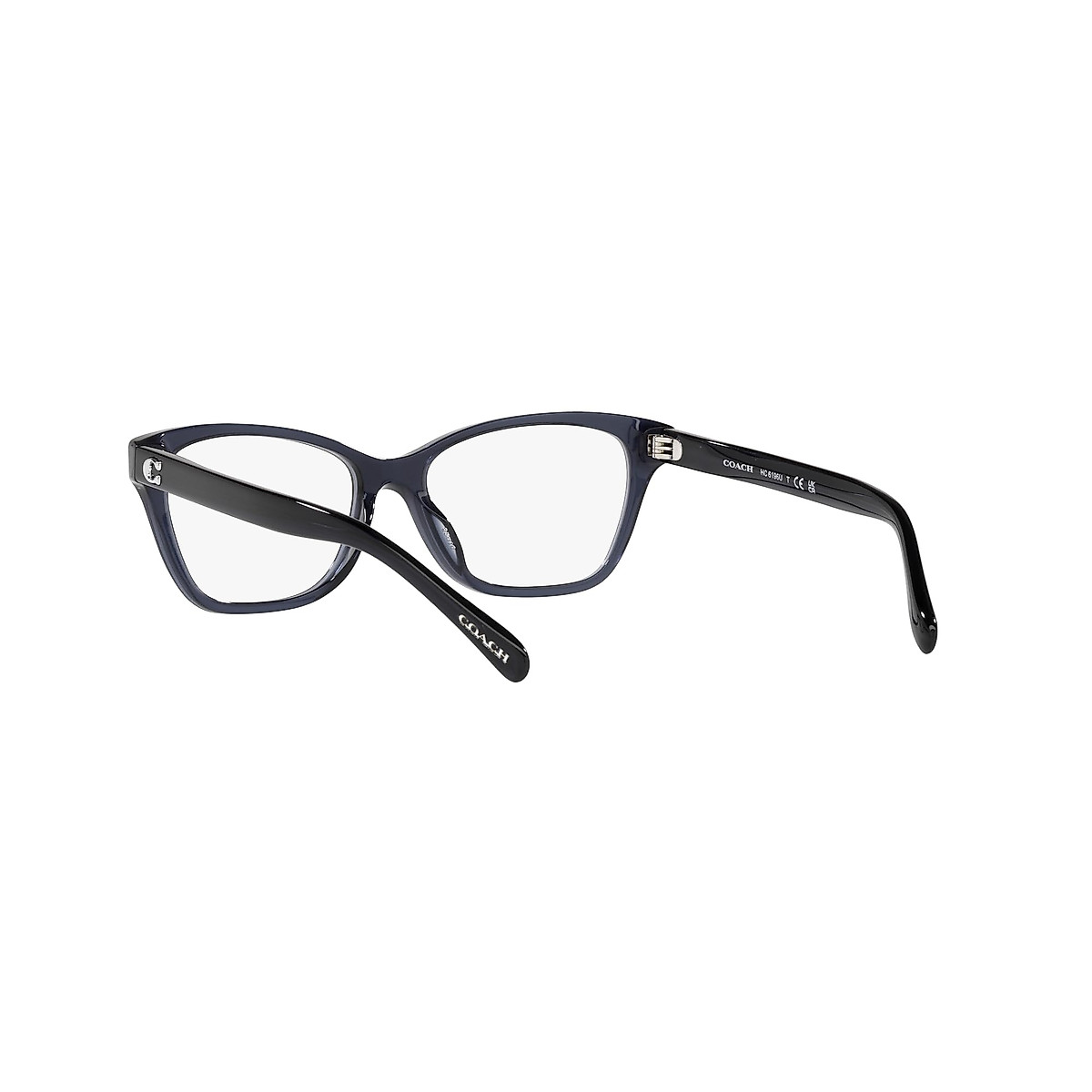 Coach HC6196U Universal Fit Prescription Eyewear Frames, Transparent Blue/Demo Lens, 52 mm