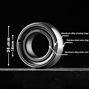 WANERSEN Mechanic Paragraph Spinners Ring Fidget EDC Rings Toggle Magnetic Slider Toy Finger Decompression Toy, Zirconium Model C