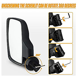 RANSOTO UTV Offroad Side Rear View Mirror And Center View Mirror With 1.75" to 2" Roll Bar Cage Mount Compatible with Polaris RZR Can-Am Maverick Commander Yamaha Rhino Honda Pioneer Kawasaki Teryx