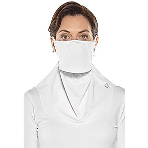 Coolibar UPF 50+ Men's Women's Vermilion UV Layered Mask - Sun Protective (One Size- White)