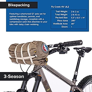 Big Agnes Fly Creek HV UL Bikepack - Bikepack Solution Dye-Packing Tent, 2 Person (Yellow/Greige)